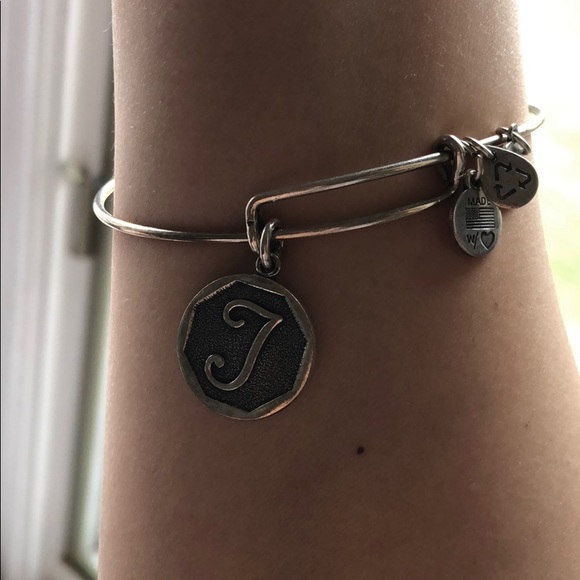 Alex and Ani | Jewelry | Alex And Ani J Letter Silver Bangle Bracelet ...